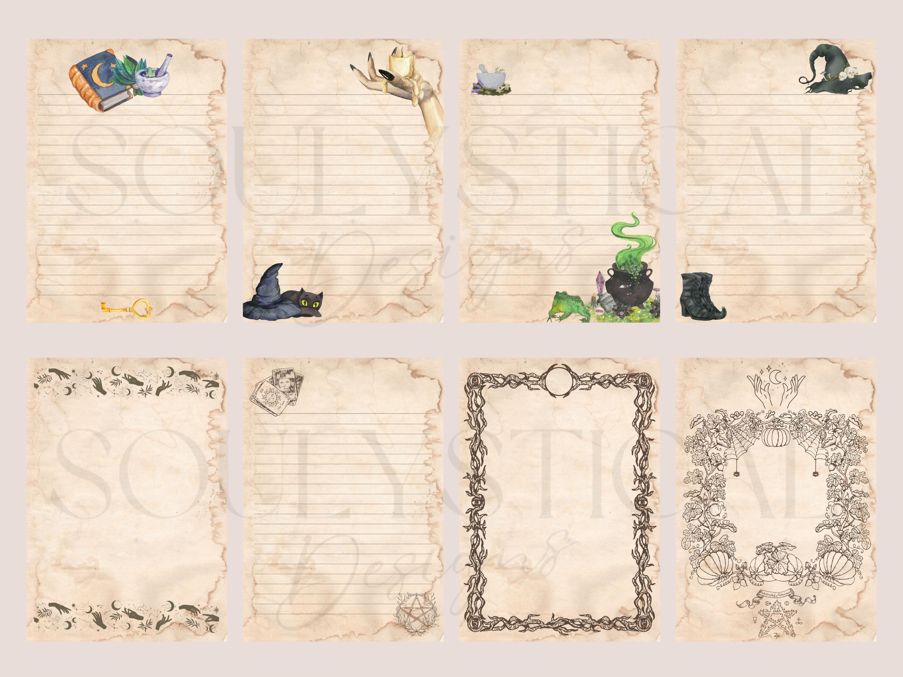 Watercolour Woodland Witch Printable Journal Pages, Woodland Animal ...