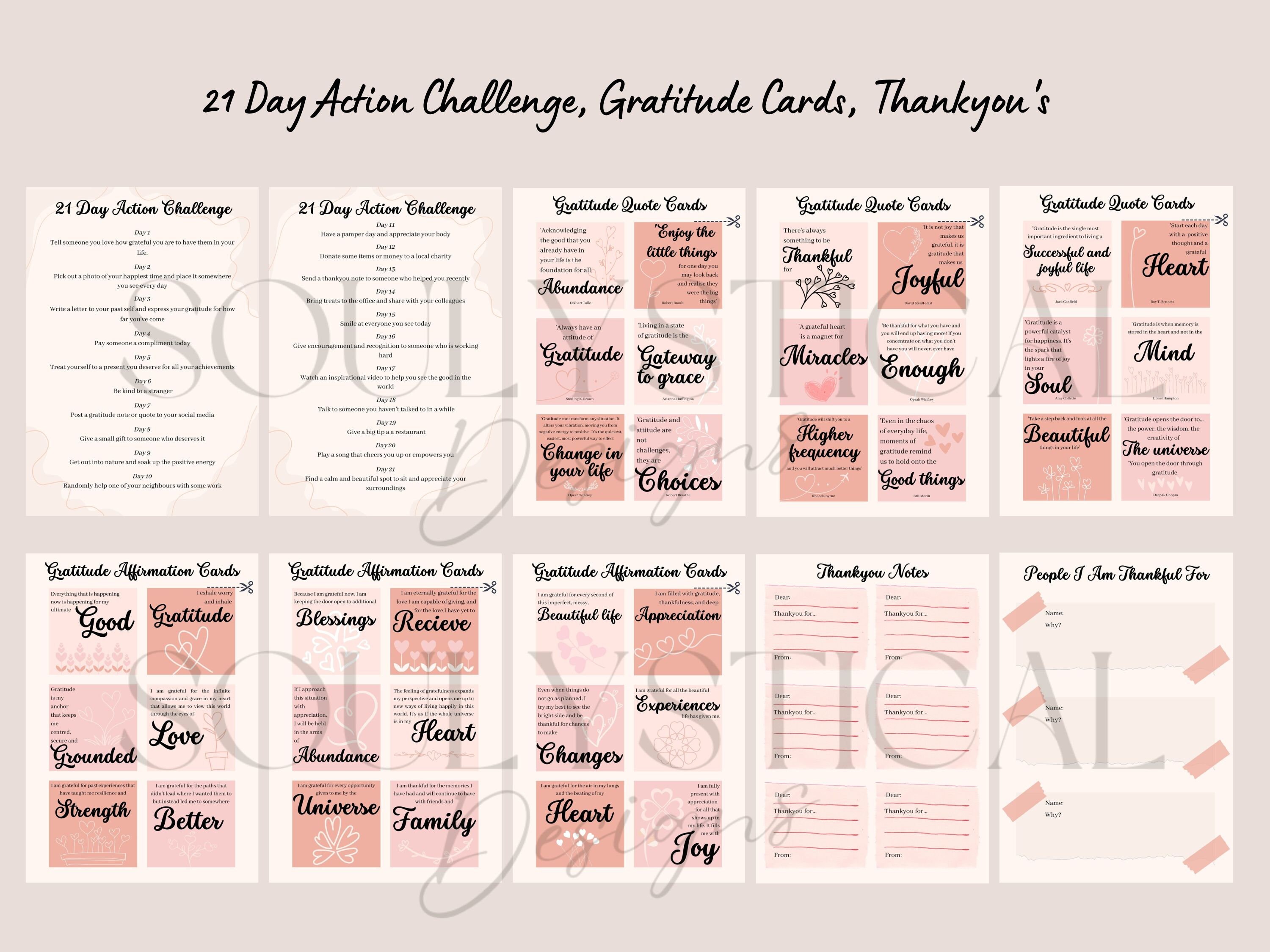 Printable Gratitude Journal Bundle, Downloadable Self Development ...