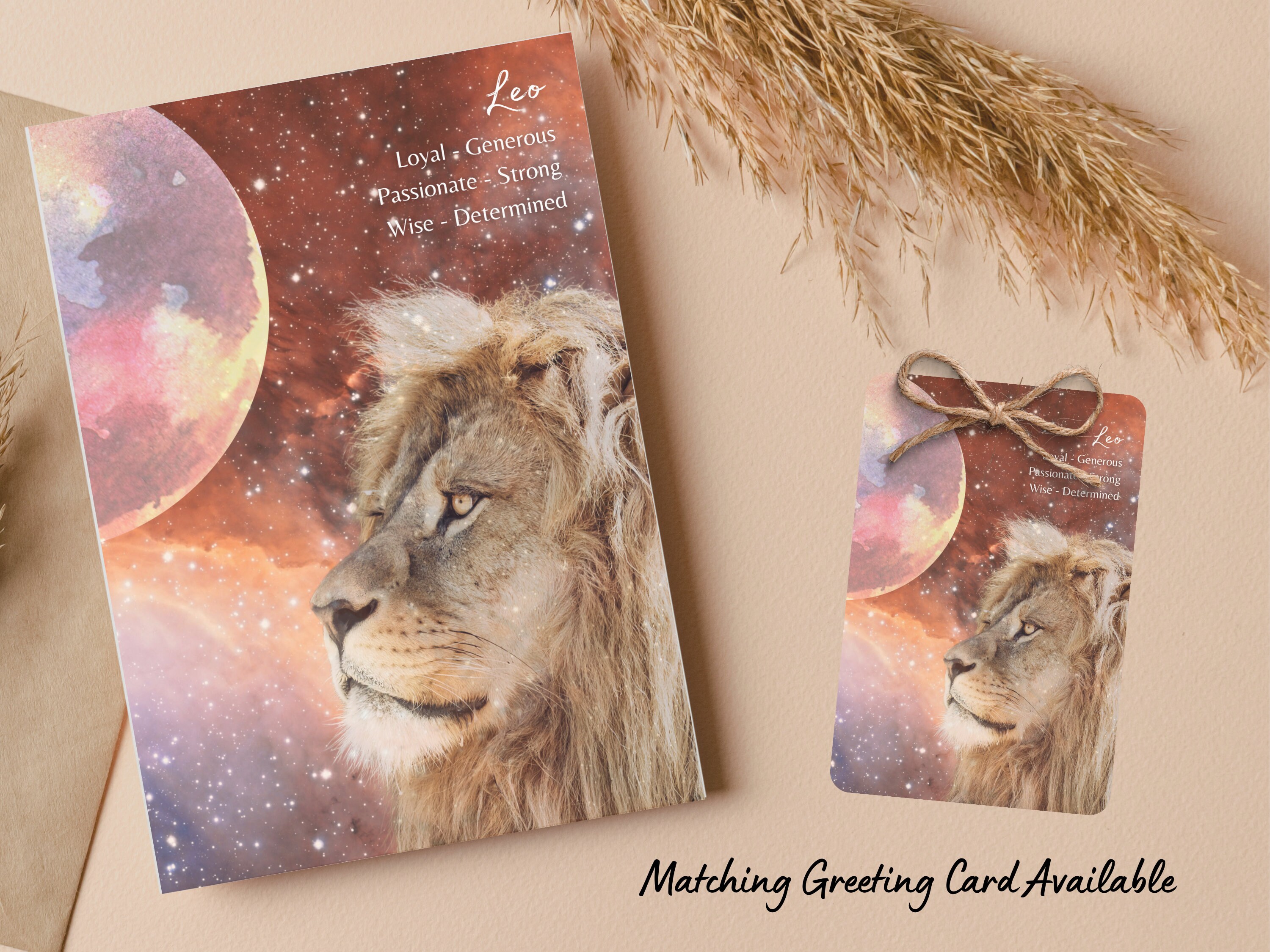 Leo Zodiac Printable Gift Tag, Celestial Style Downloadable Gift Tag ...