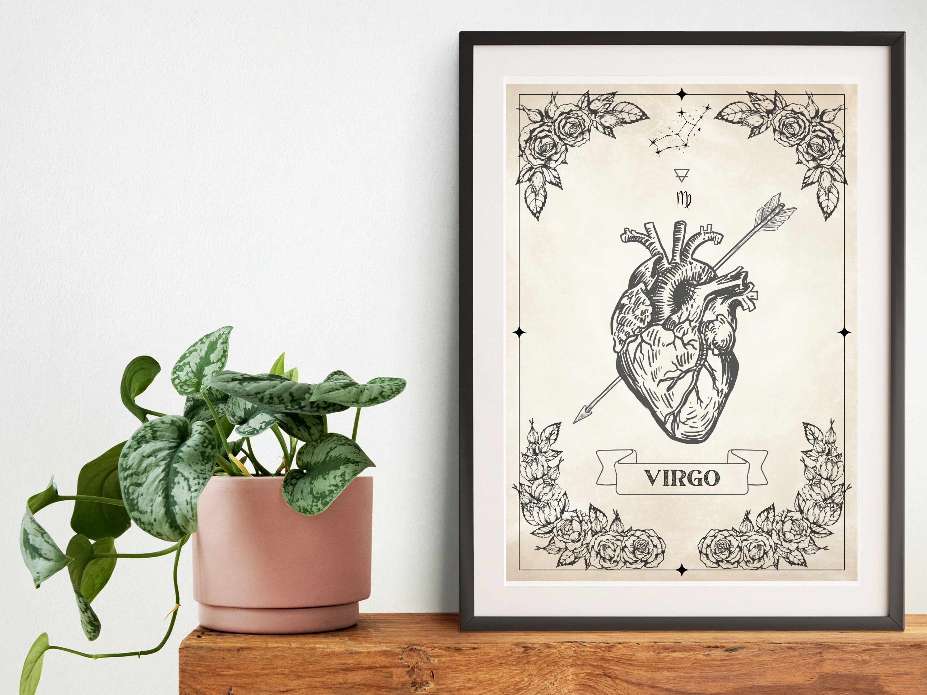 Printable Virgo Zodiac Wall Art, Beautiful Vintage Style Virgo the ...