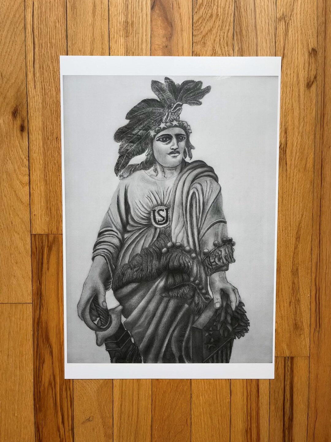 Statue of Freedom Print of Original Pencil Drawing, Native American ...
