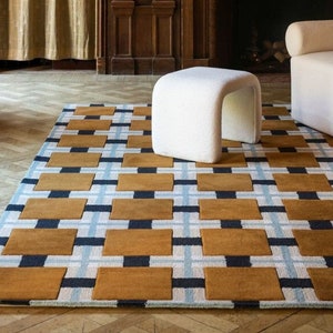 Large Area Rug Hand Tufted Rug 100% Soft Wool Handmade Geometric Rug ...