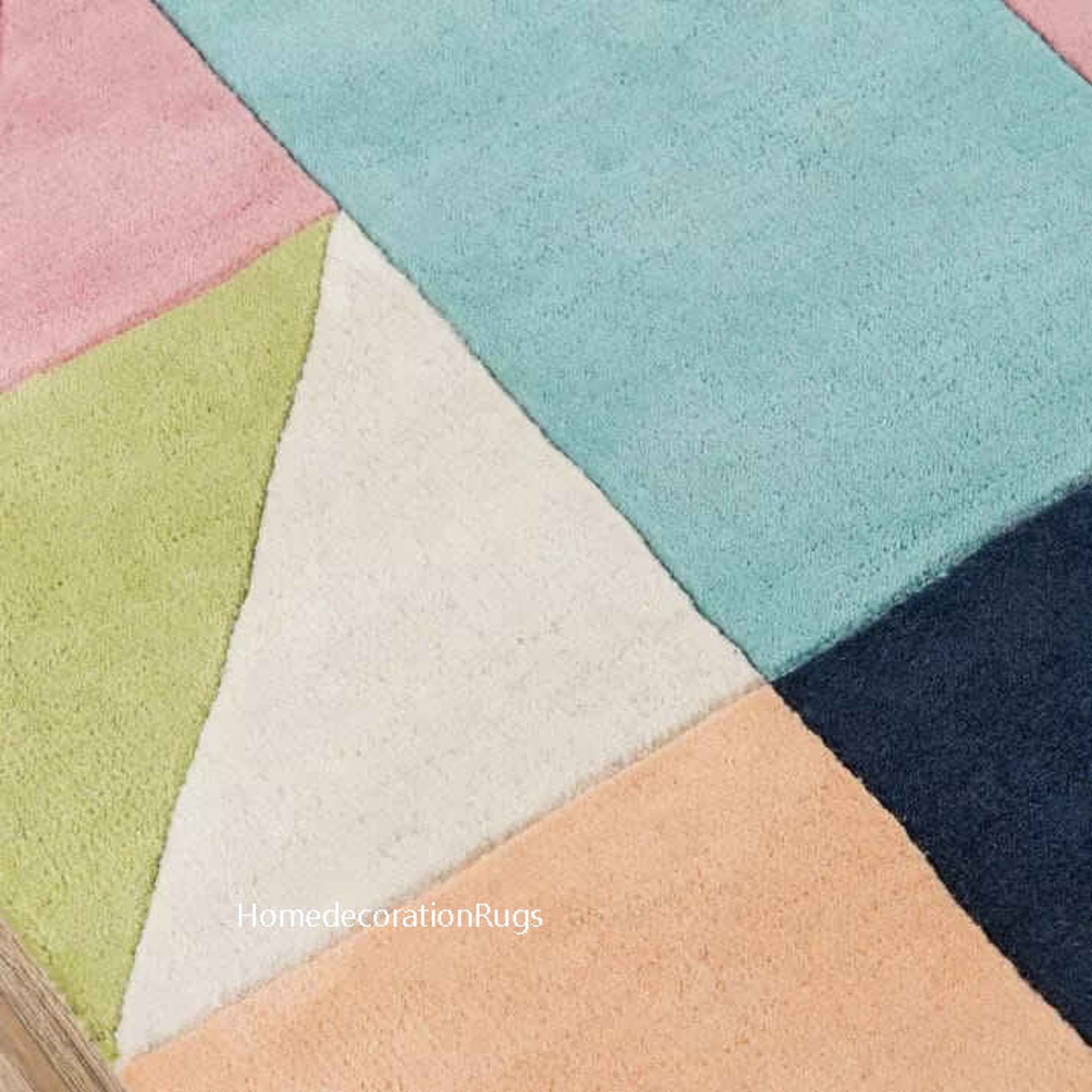 Colorful Modern Rug Hand Tufted Area Rug Handmade Wool Rug Home Decor ...