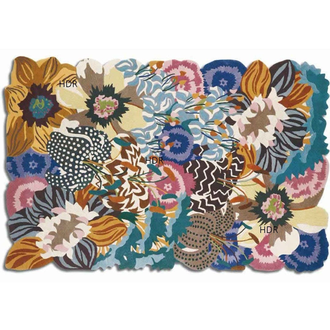Floral Living Room Rug Hand Tufted Flower Rug Luxury Home Decor Rug ...