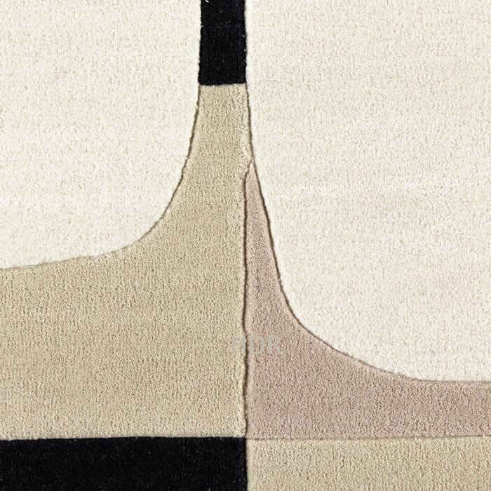 New Abstract Area Rug Hand Tufted Modern Rug Handmade Wool Rug White ...