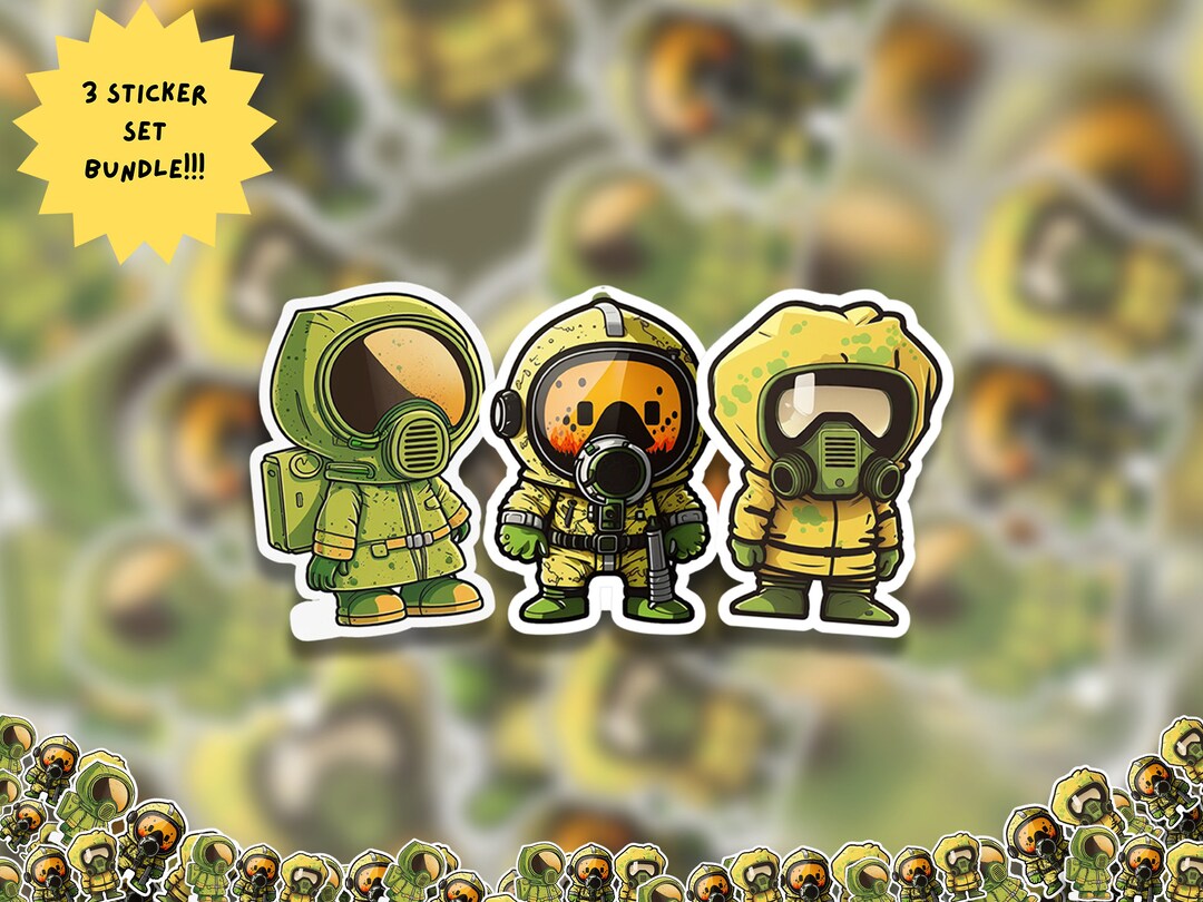 Cute Hazmat Suit Sticker Set Water Scratch & Uv-resistant - Etsy