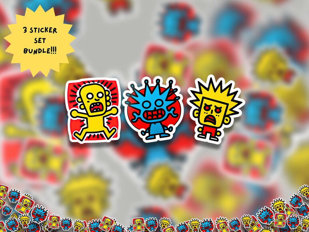 Angry Aliens Sticker Set Water, Scratch & Uv-resistant Vinyl Decals ...