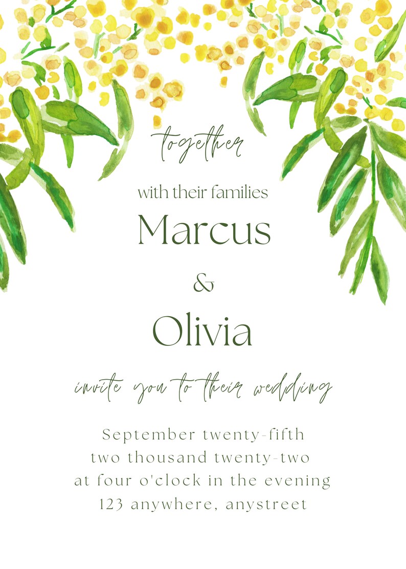 Printable Wedding Invitation Canva Template Downloadable - Etsy