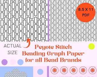 Numbered Peyote Stitch Beading Graph Paper, Beading Pattern, Beading ...