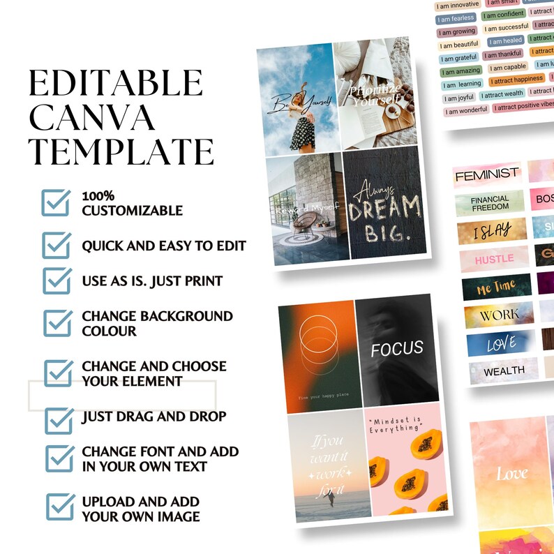 Printable Vision Board Kit | Vision Board | Vision Board Kit | 300 ...