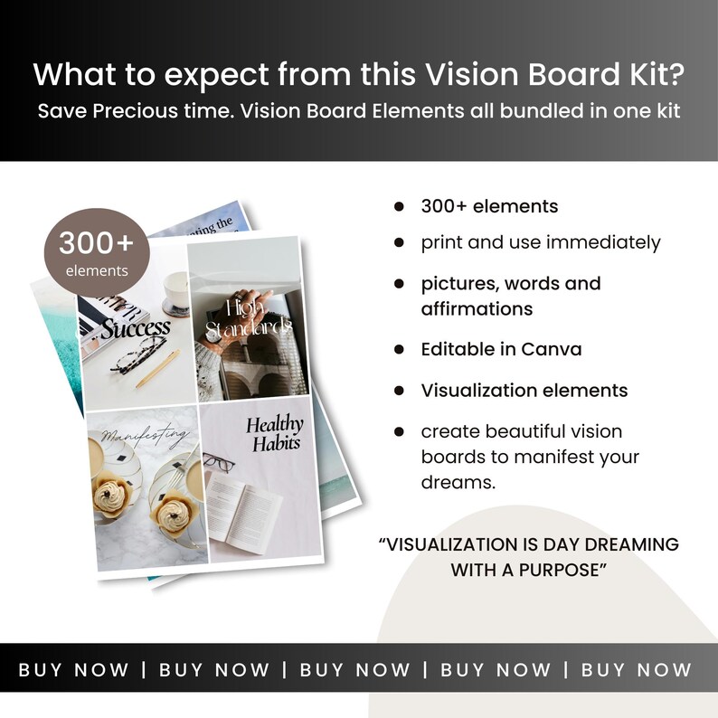 Printable Vision Board Kit | Vision Board | Vision Board Kit | 300 ...