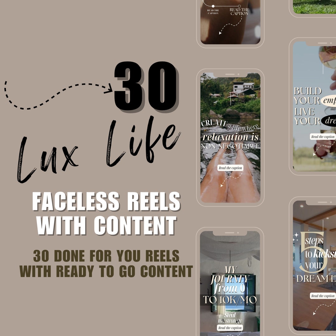 Faceless Reels | Lux Life | 30 Aesthetic Video Reels | Coach Instagram ...