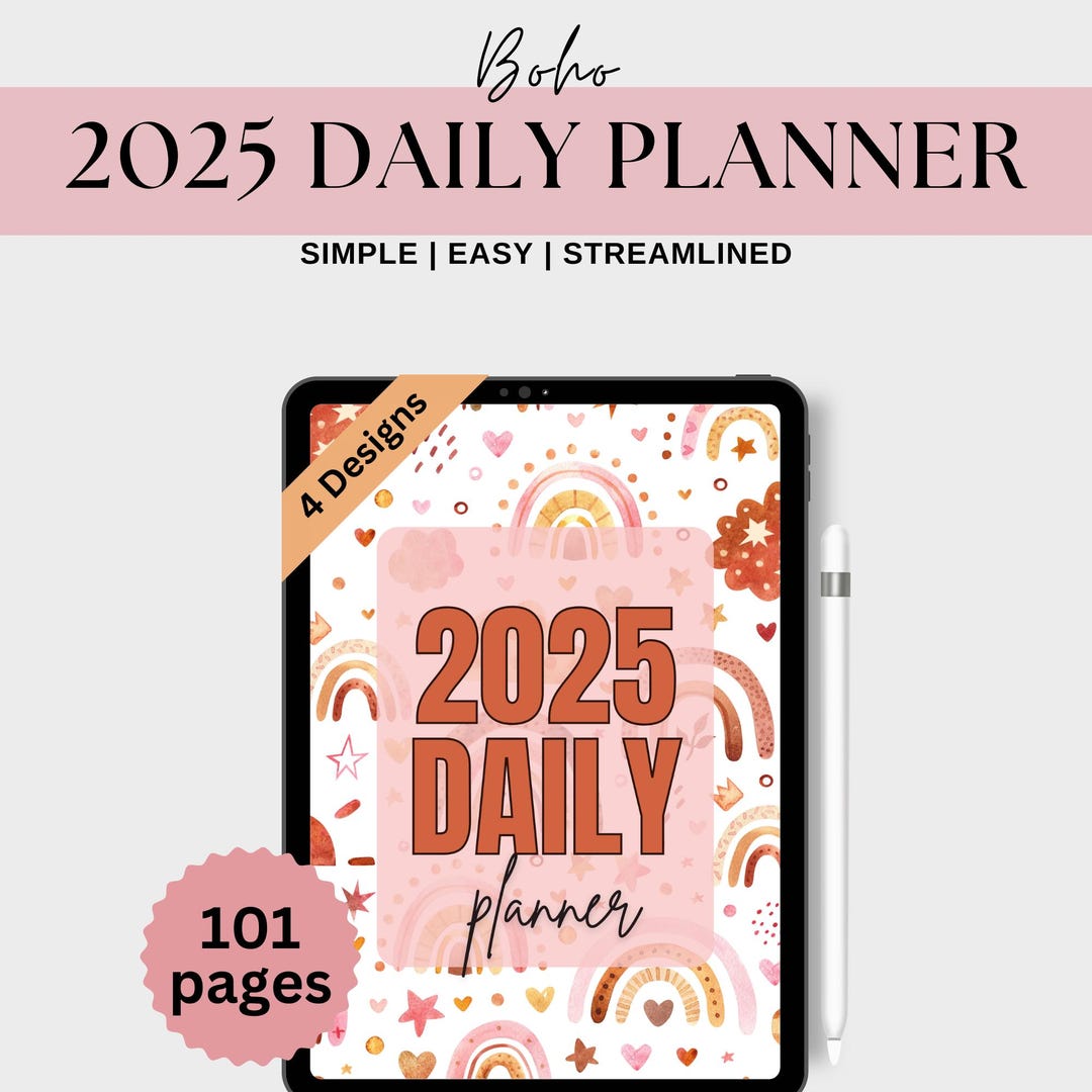 2025 Boho Digital Planner | Minimalist Digital Planner | ADHD Planner ...