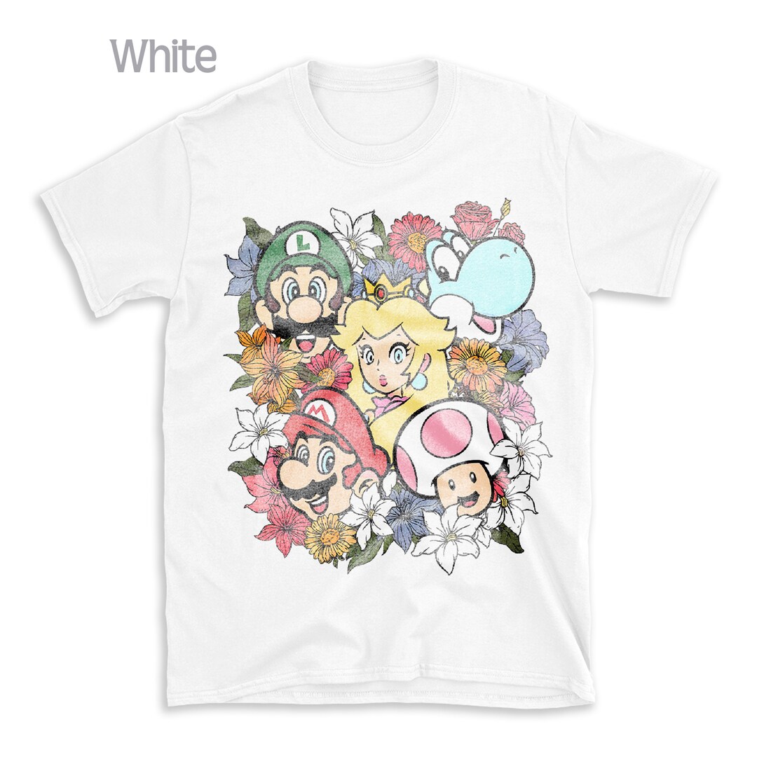 Super Mario Floral Bros Shirt Vintage Mario Trip Mario - Etsy