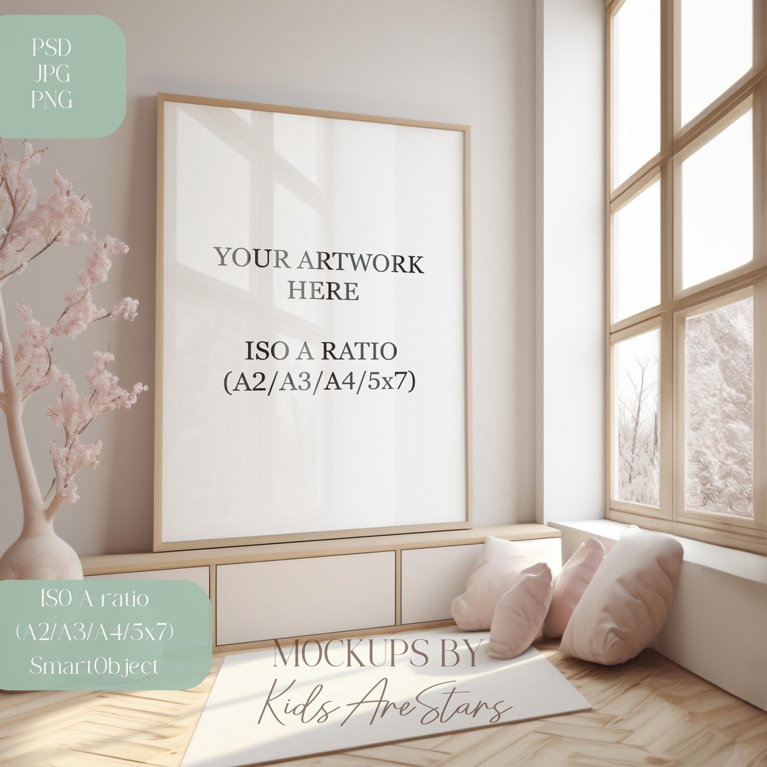Single Frame Wall Art Mockup With Glare, High Quality Mock up Interior ...