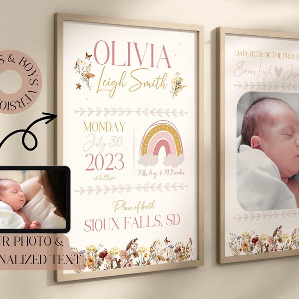 Birth Stats Poster - Etsy