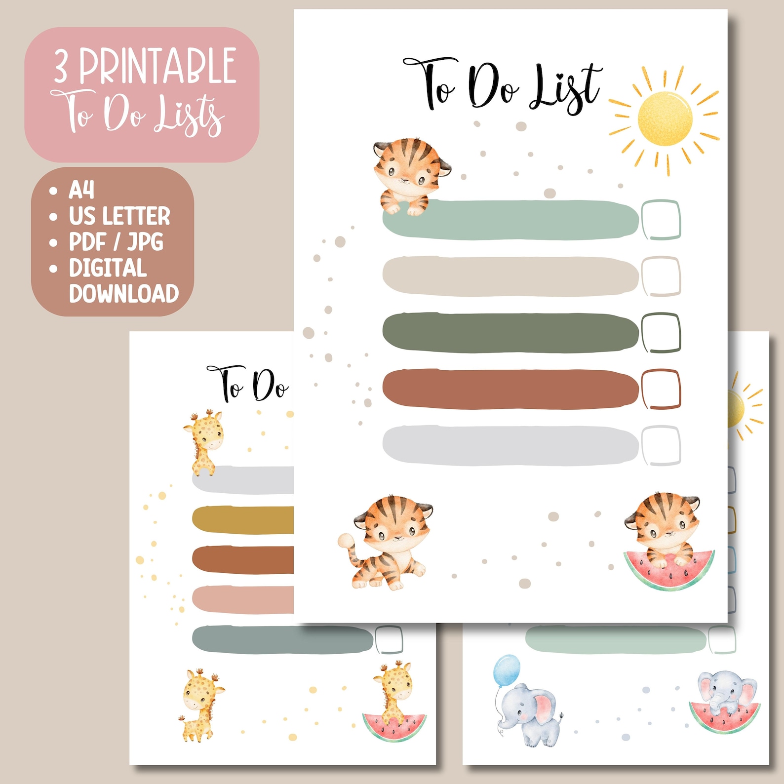 Printable Kids to Do List | Kids Routine Printable | Safari Animal To ...
