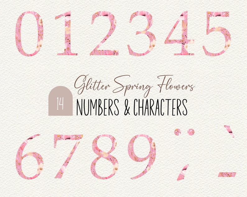 Elegant Glitter Spring Flowers Alphabet Clipart Bundle - Commercial Use ...
