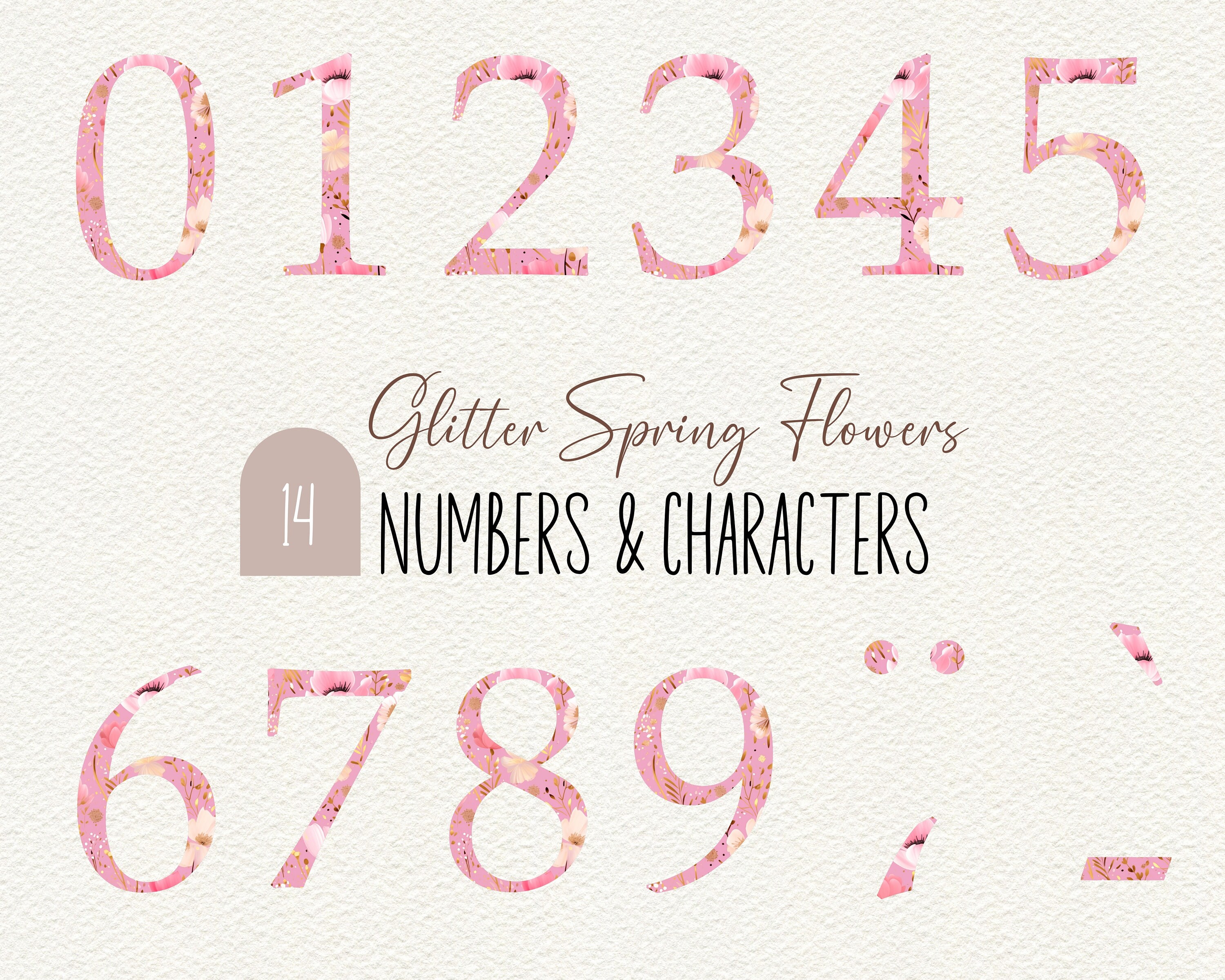 Elegant Glitter Spring Flowers Alphabet Clipart Bundle Commercial Use ...