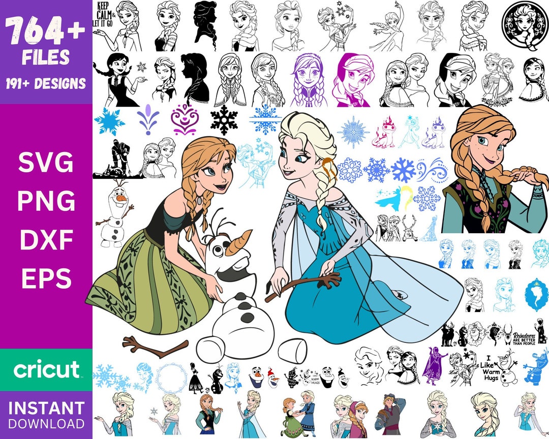 Frozen SVG, Frozen Svg Bundle, Anna Svg, Olaf Svg, Frozen Silhouette ...
