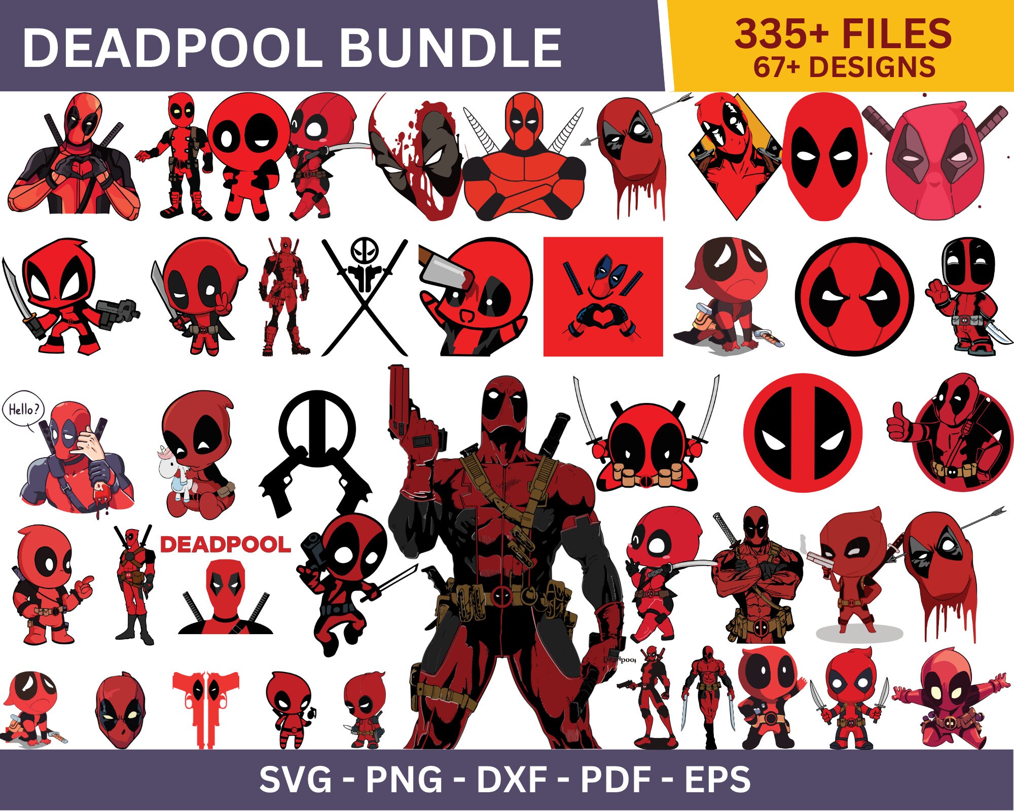 Deadpool Svg Deadpool Png Clipartdesigns Bundle Layered - Etsy