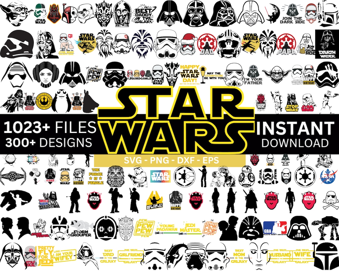 Star Wars SVG Bundle, 1000 Star Wars Files, Star Wars Clipart, Star ...