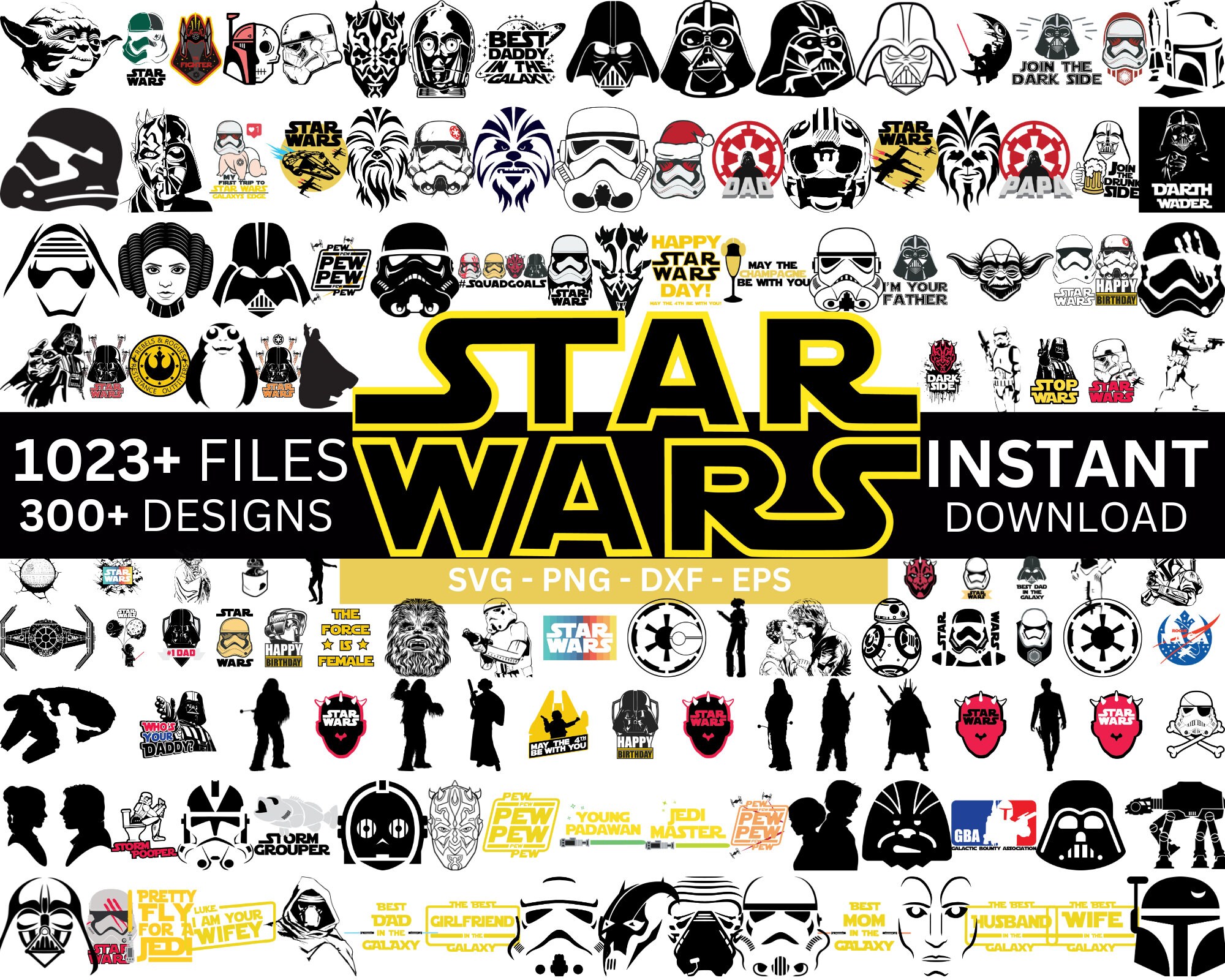 Star Wars SVG Bundle, 1000 Star Wars Files, Star Wars Clipart, Star ...