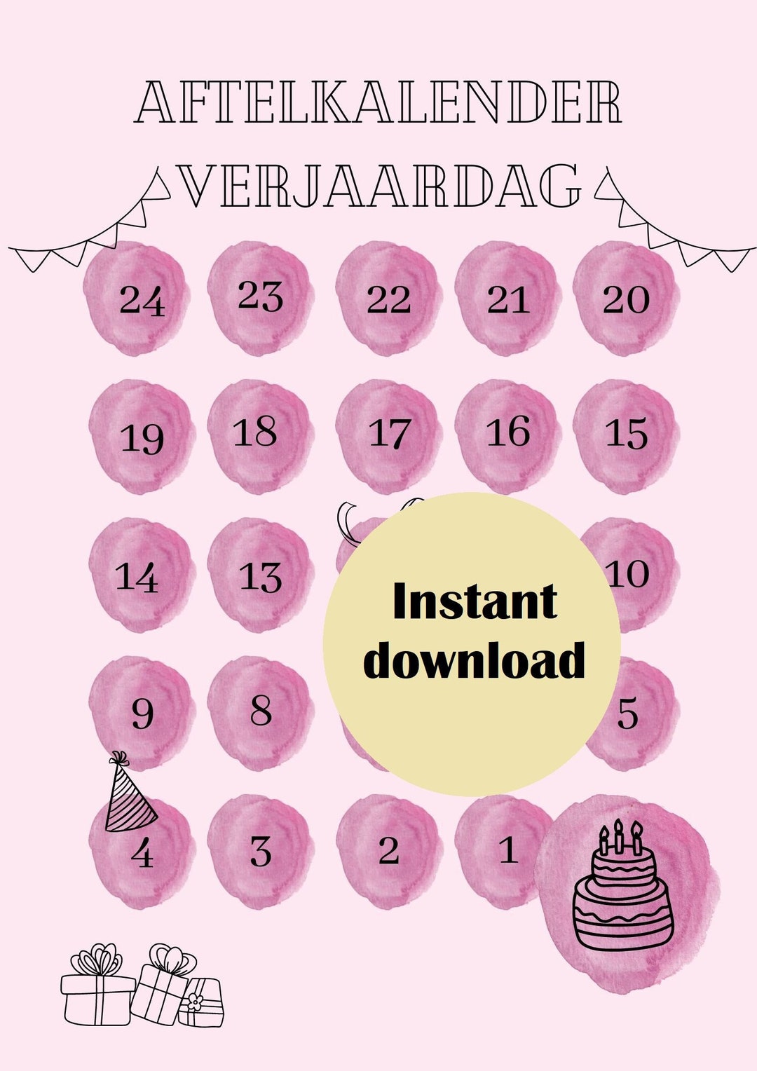 Printable Birthday Countdown - Etsy