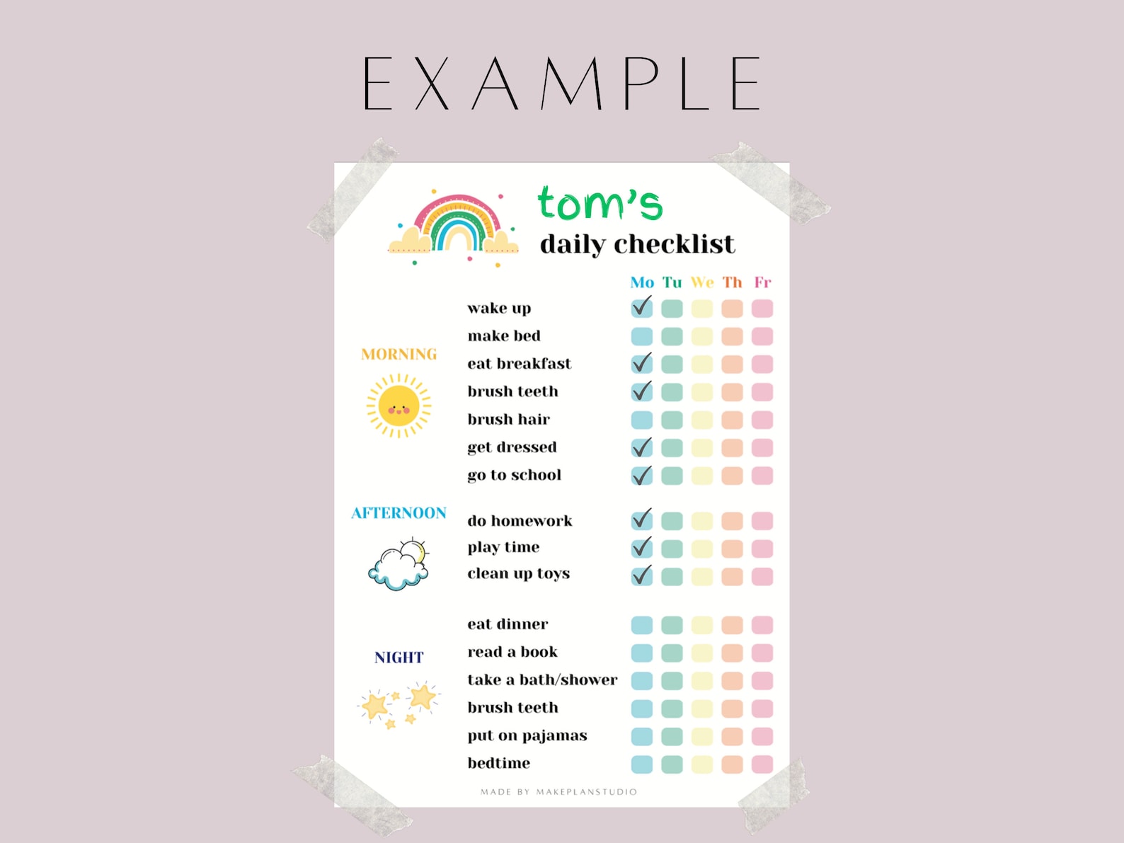 Kids Daily Routine Checklist Printable Kids Routine Daily - Etsy