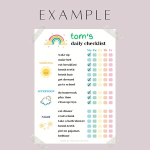 Kids Daily Routine Checklist Printable Kids Routine Daily - Etsy