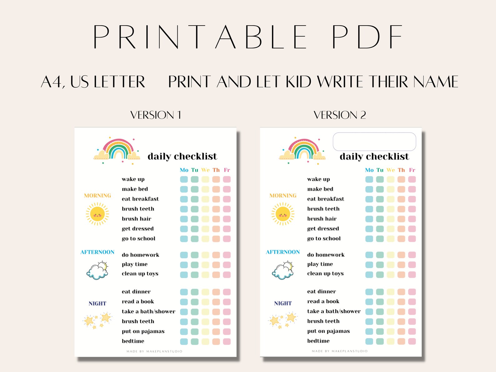 Kids Daily Routine Checklist Printable Kids Routine Daily - Etsy