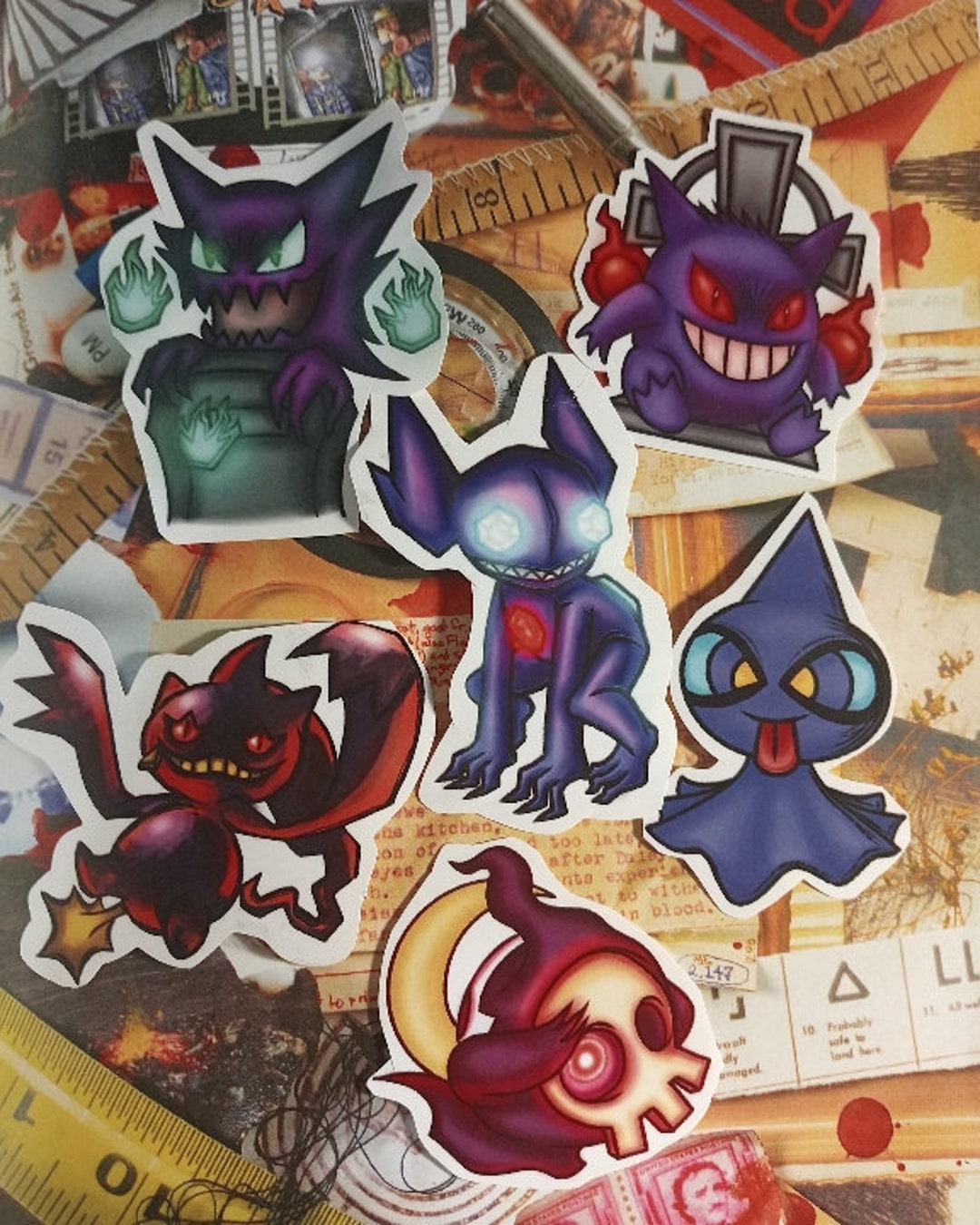 Ghost Pokemon Sticker Pack - Etsy