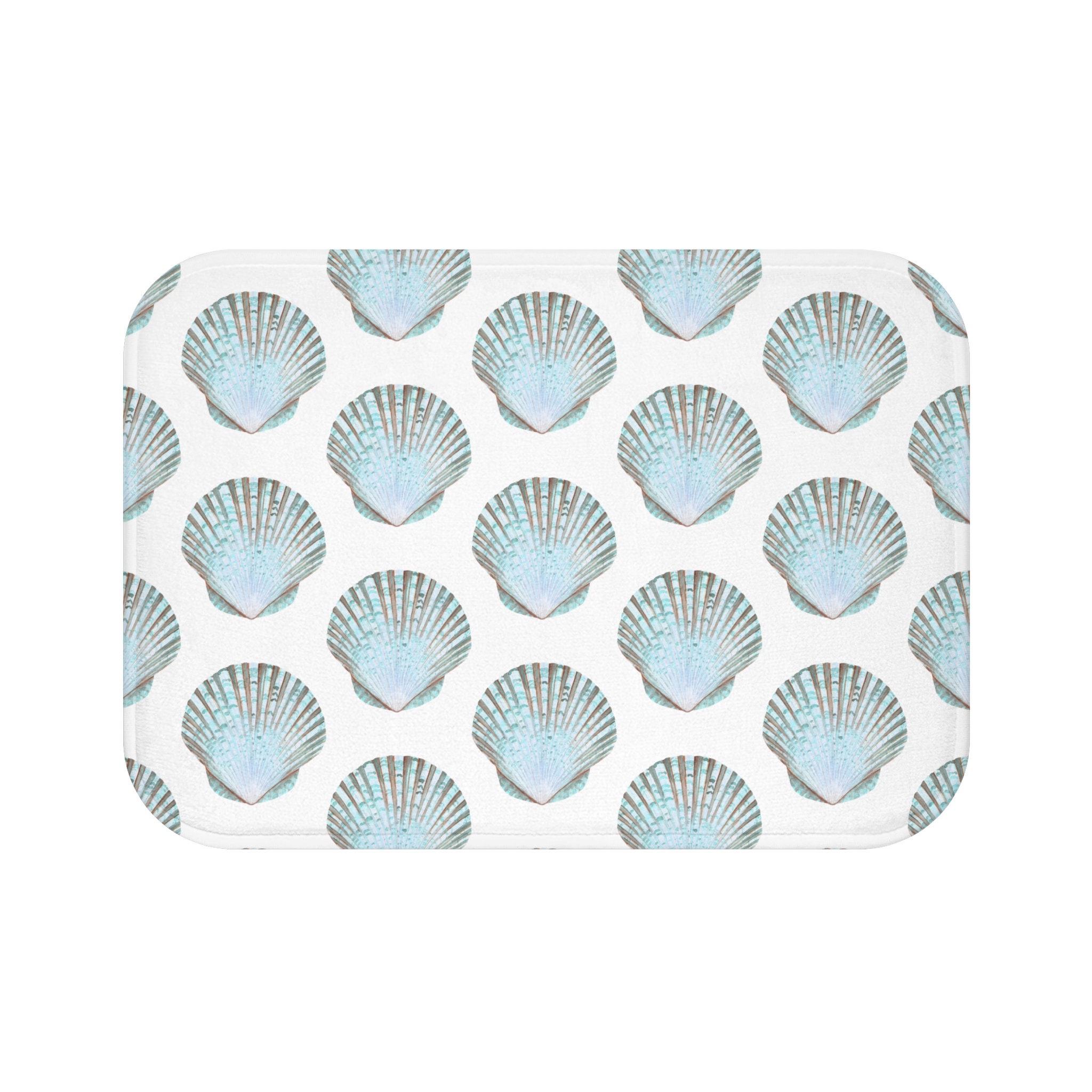 Coastal Oasis: Watercolor Shell Bath Mat Soft and Stylish - Etsy
