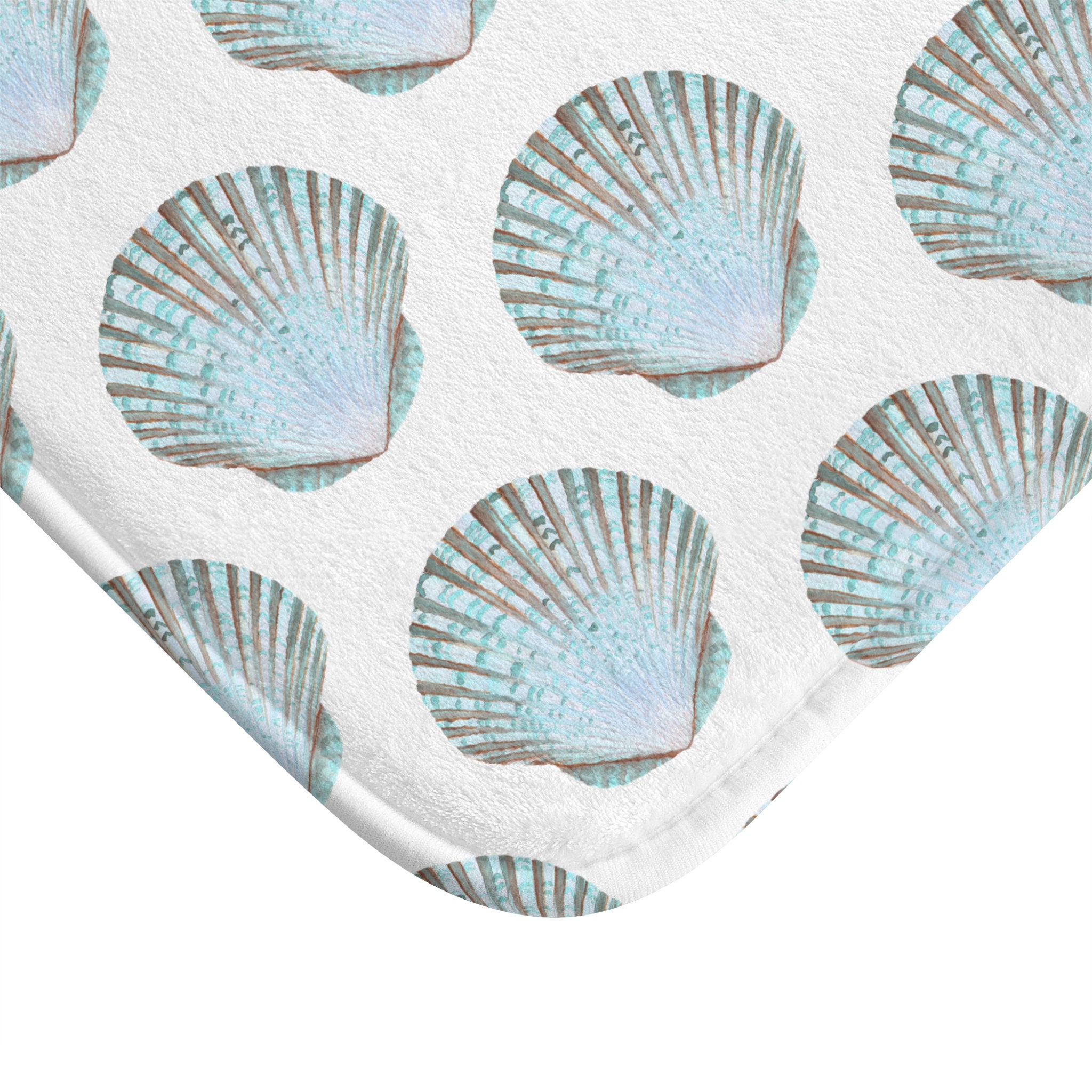Coastal Oasis: Watercolor Shell Bath Mat Soft and Stylish - Etsy