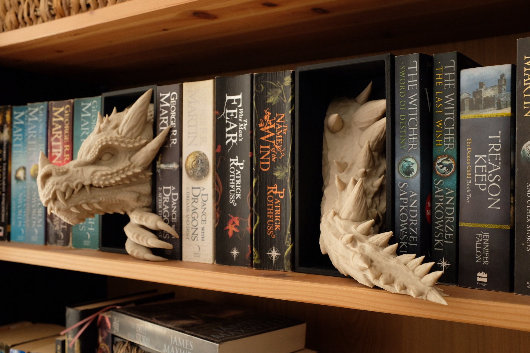 Dragon Head & Tail Book Nook, 3d Printed Fantasy Book Shelf Décor - Etsy