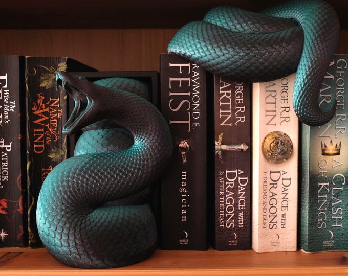Snake Book Nook - Two-part Head and Tail Design for Bookshelves - Etsy UK