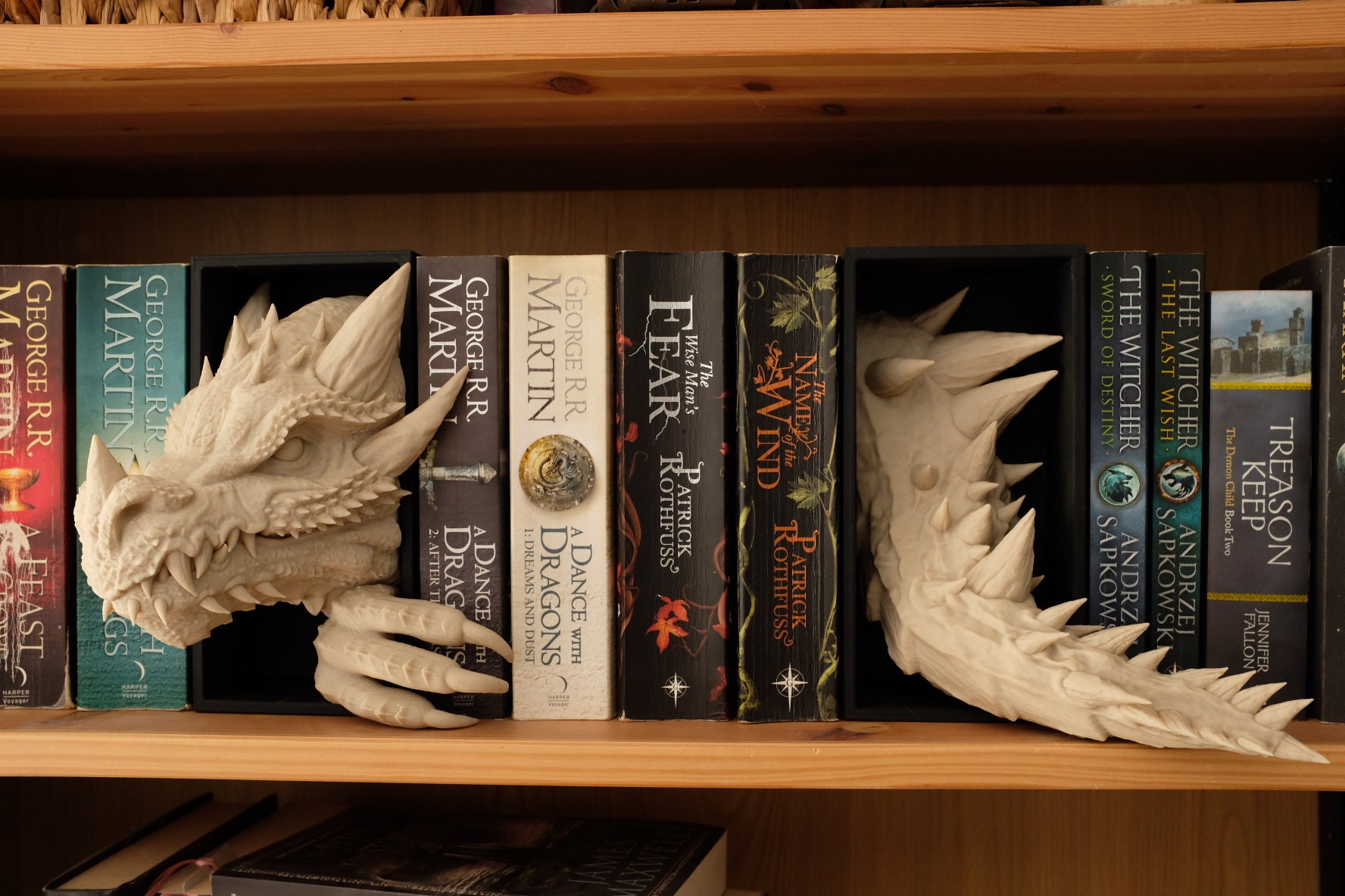 Dragon Head & Tail Book Nook, 3d Printed Fantasy Book Shelf Décor - Etsy