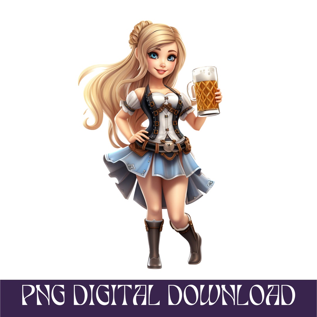 Oktoberfest Printable Home Decor Dirndl Dress Svg PNG Wall Art - Etsy