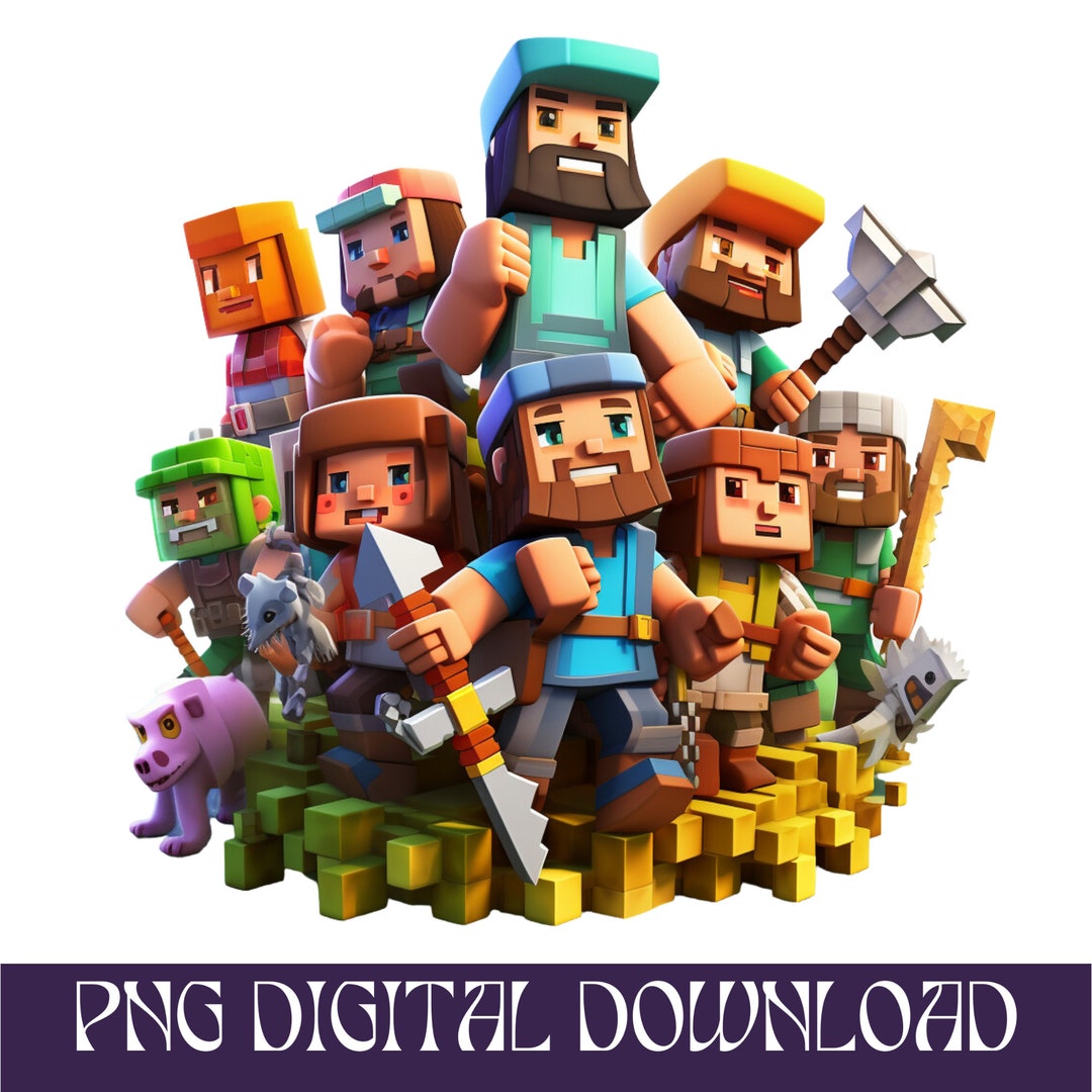 Minecraft Birthday Invitation Party Sticker PNG Svg Clipart - Etsy