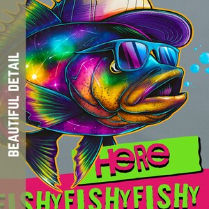 Neon Bass Fishing PNG: Vibrant Sublimation Design (digital Download) - Etsy