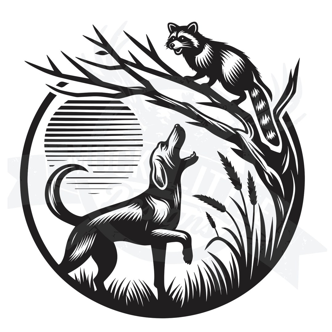 Racoon Hunting Svg | Keep Em Treed Svg | Hunting Dog Svg | Gun Dog ...