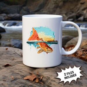 Redfish Sublimation Design: Fishing Lake Scene Clipart (PNG, SVG) - Etsy