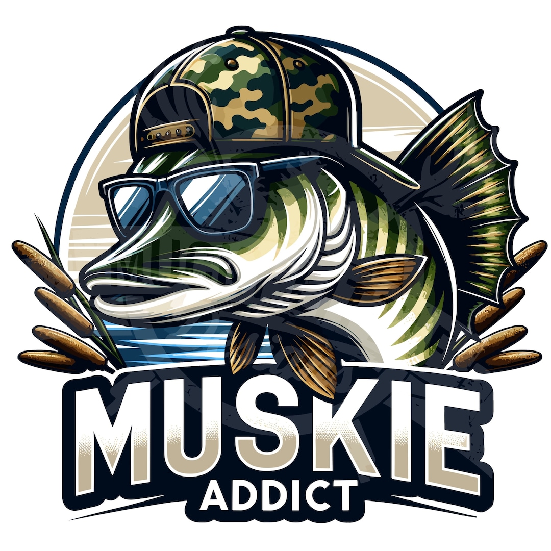 Muskie Addict Png | Funny Muskie Fishing Sublimation Design ...