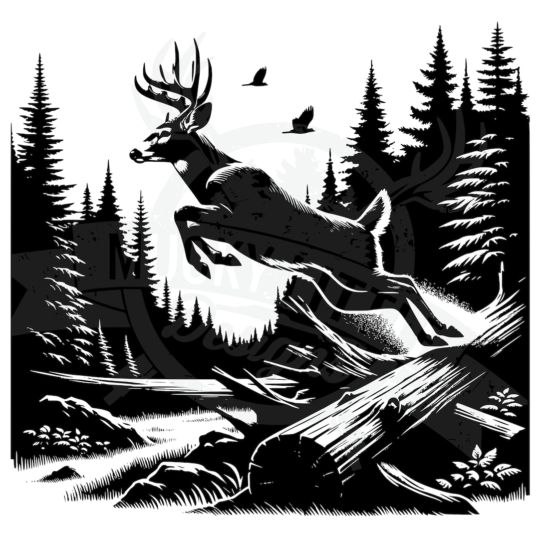 Leaping Deer SVG: Buck Hunting Design Cut File (digital Download) - Etsy