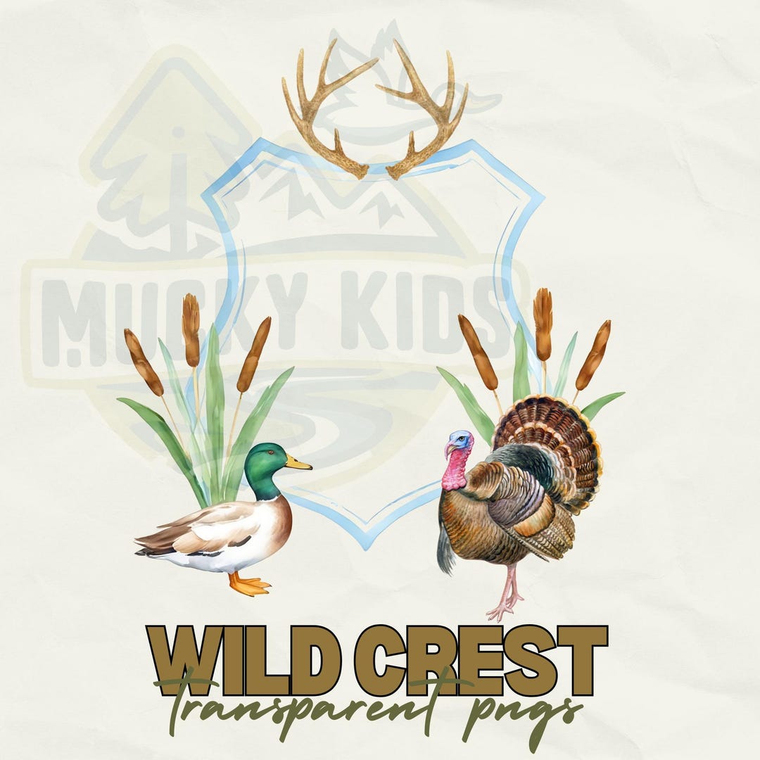 Watercolor Duck and Turkey Crest Png Preppy Blue Crest Image Duck ...