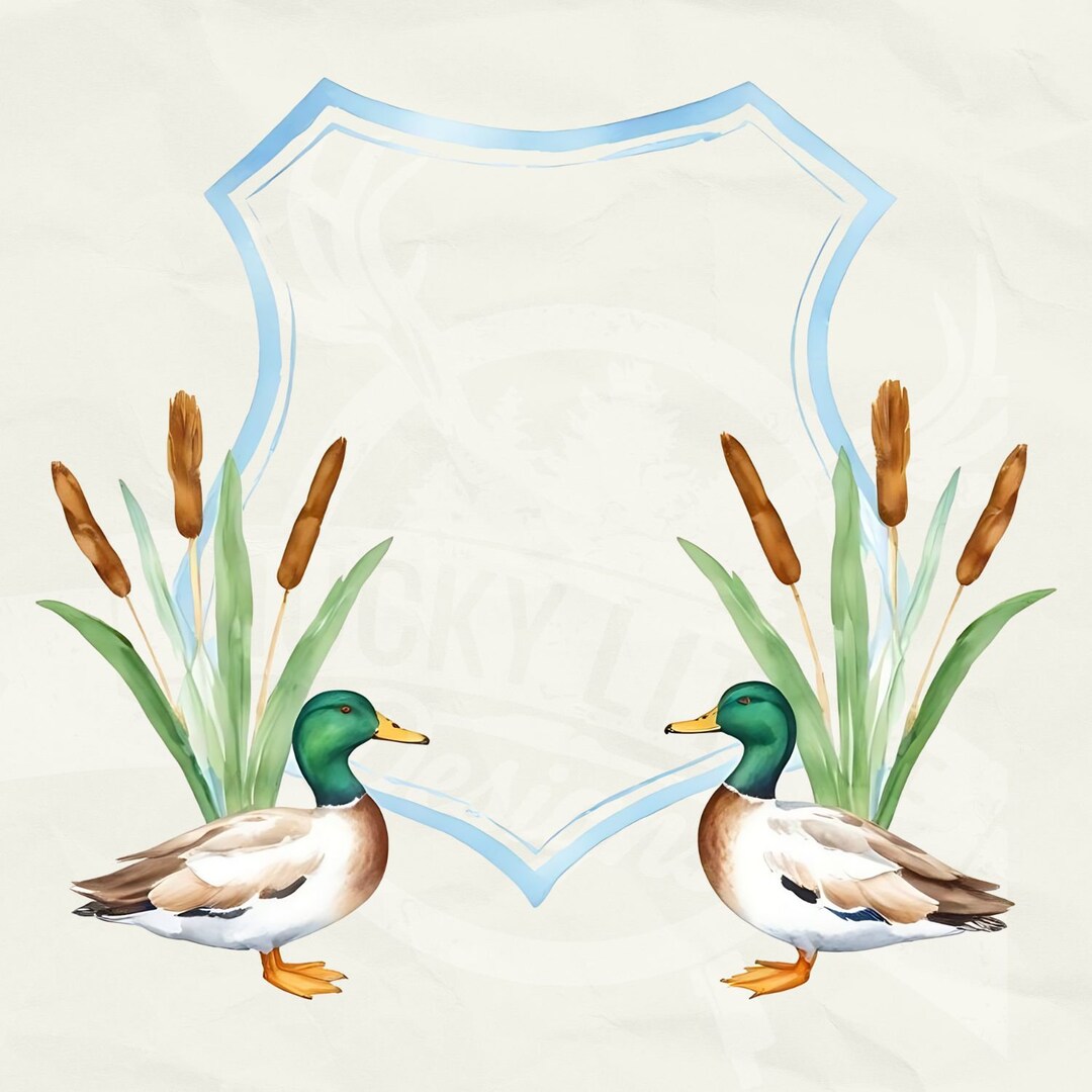 Watercolor Duck Crest: Preppy Blue Design (digital Download) - Etsy