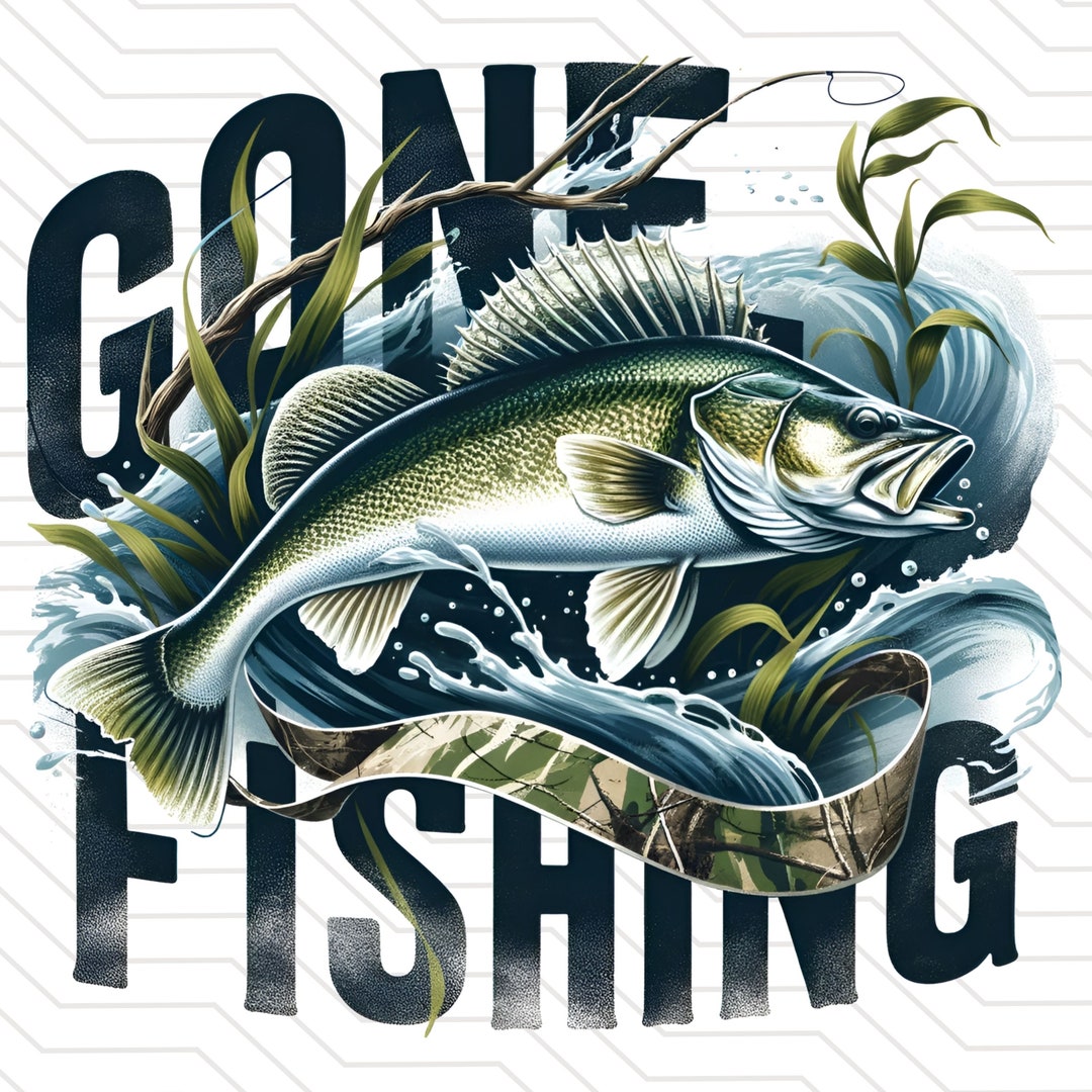 Gone Fishing Png Walleye | Walleye Fishing Sublimation Design Shirt ...