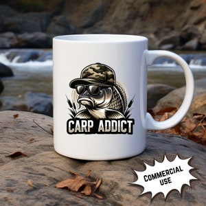 Carp Addict Png | Funny Carp Fishing Sublimation Design | Common Carp ...