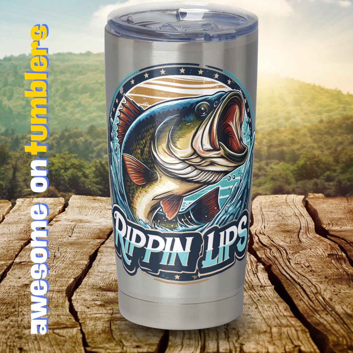 Bass Fishing 'ripping Lips' PNG: Funny Fishing Sublimation (digital ...