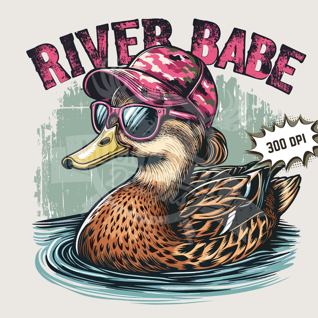 River Babe Duck PNG: Pink Camo Hat Sublimation Design (digital Download ...